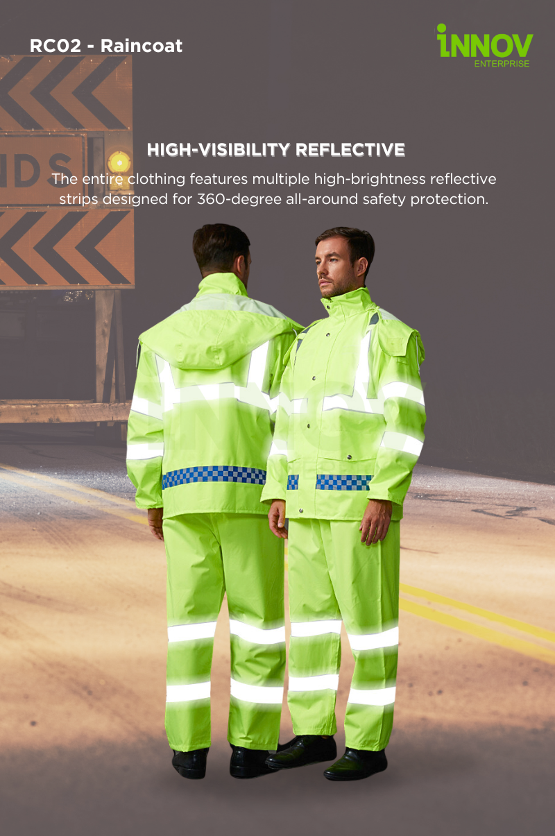 RC02 Hi Vis Safety Raincoat | Customised PPE