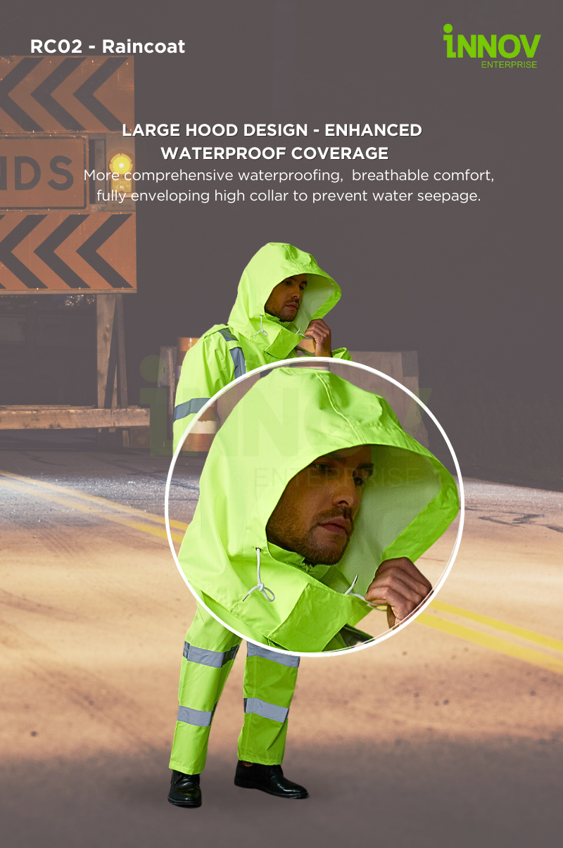 RC02 Hi Vis Safety Raincoat | Customised PPE