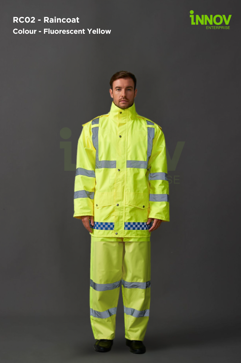 RC02 Hi Vis Safety Raincoat | Customised PPE