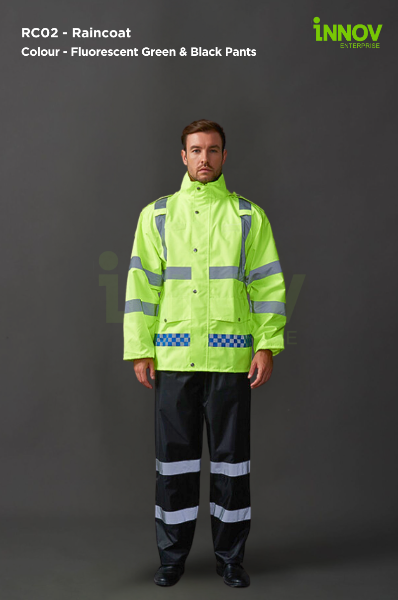 RC02 Hi Vis Safety Raincoat | Customised PPE