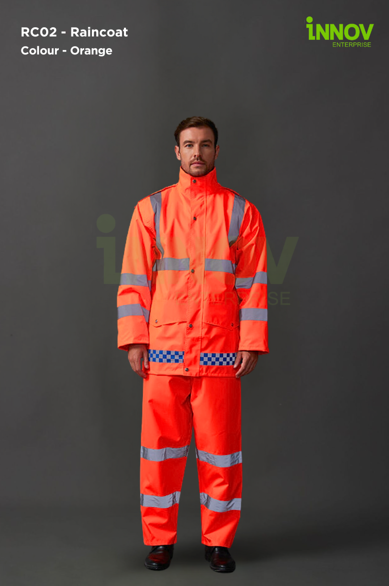 RC02 Hi Vis Safety Raincoat | Customised PPE