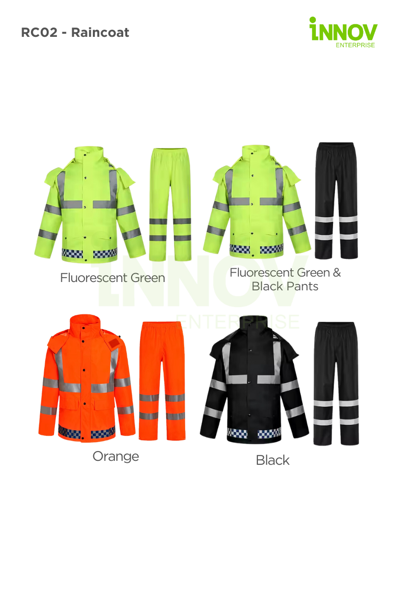 RC02 Hi Vis Safety Raincoat | Customised PPE
