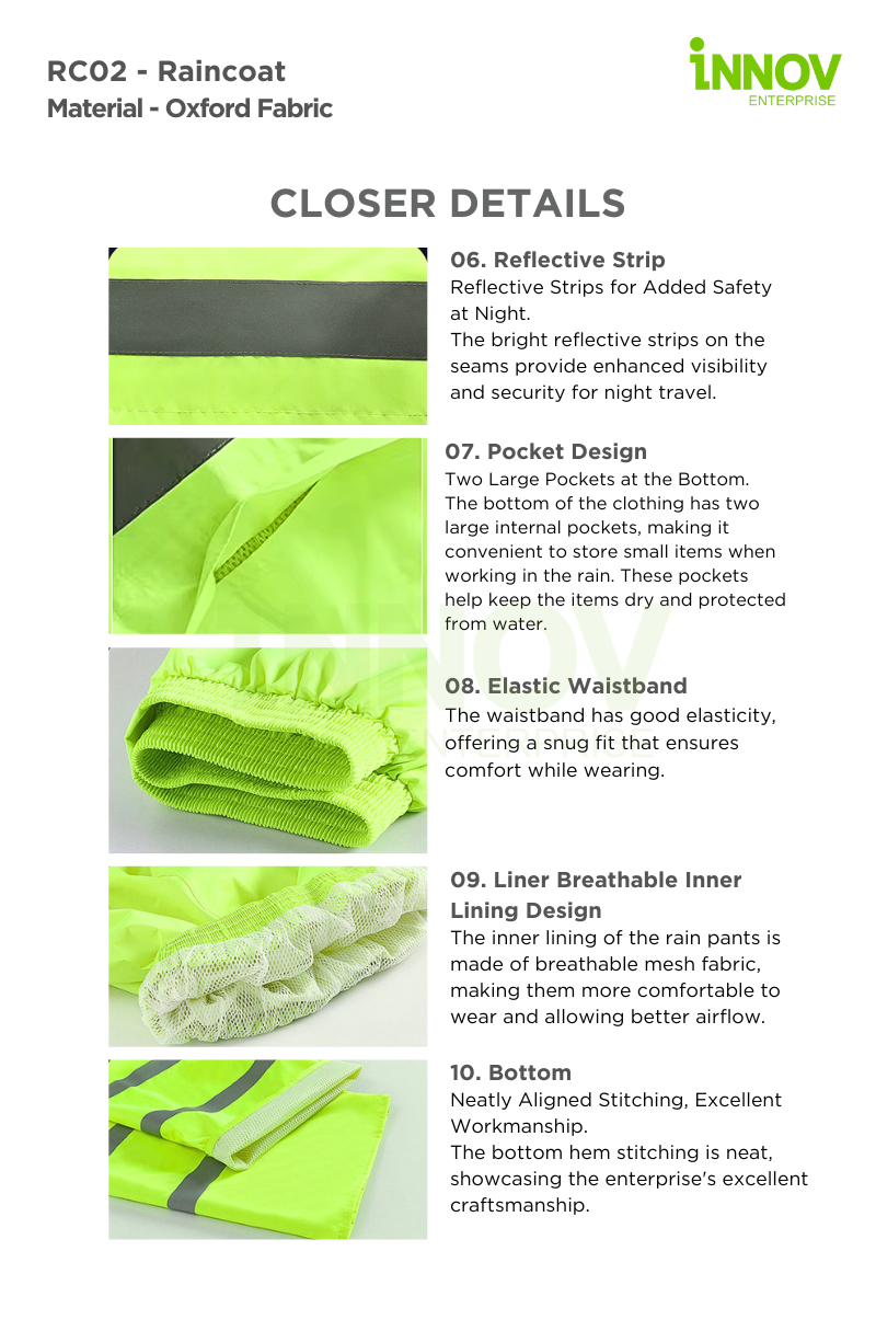 RC02 Hi Vis Safety Raincoat | Customised PPE
